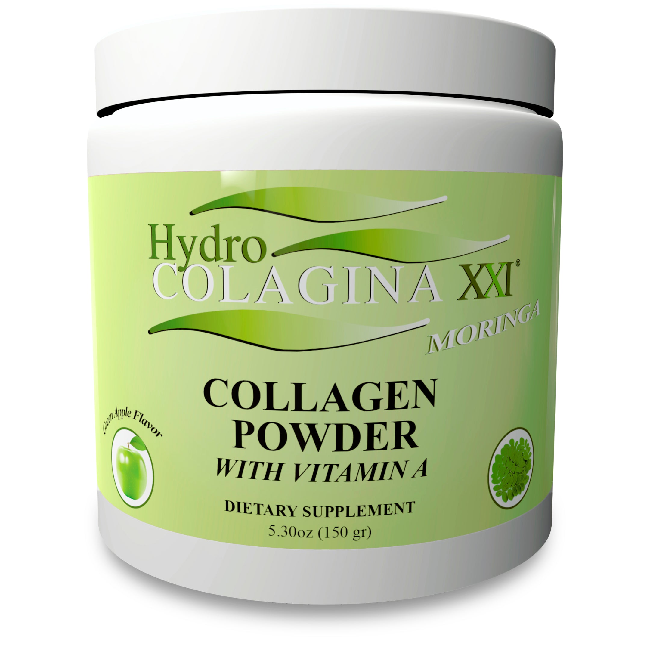 Hydrolyzed Collagen Powder with Vitamin A + Moringa | Green Apple Flav ...
