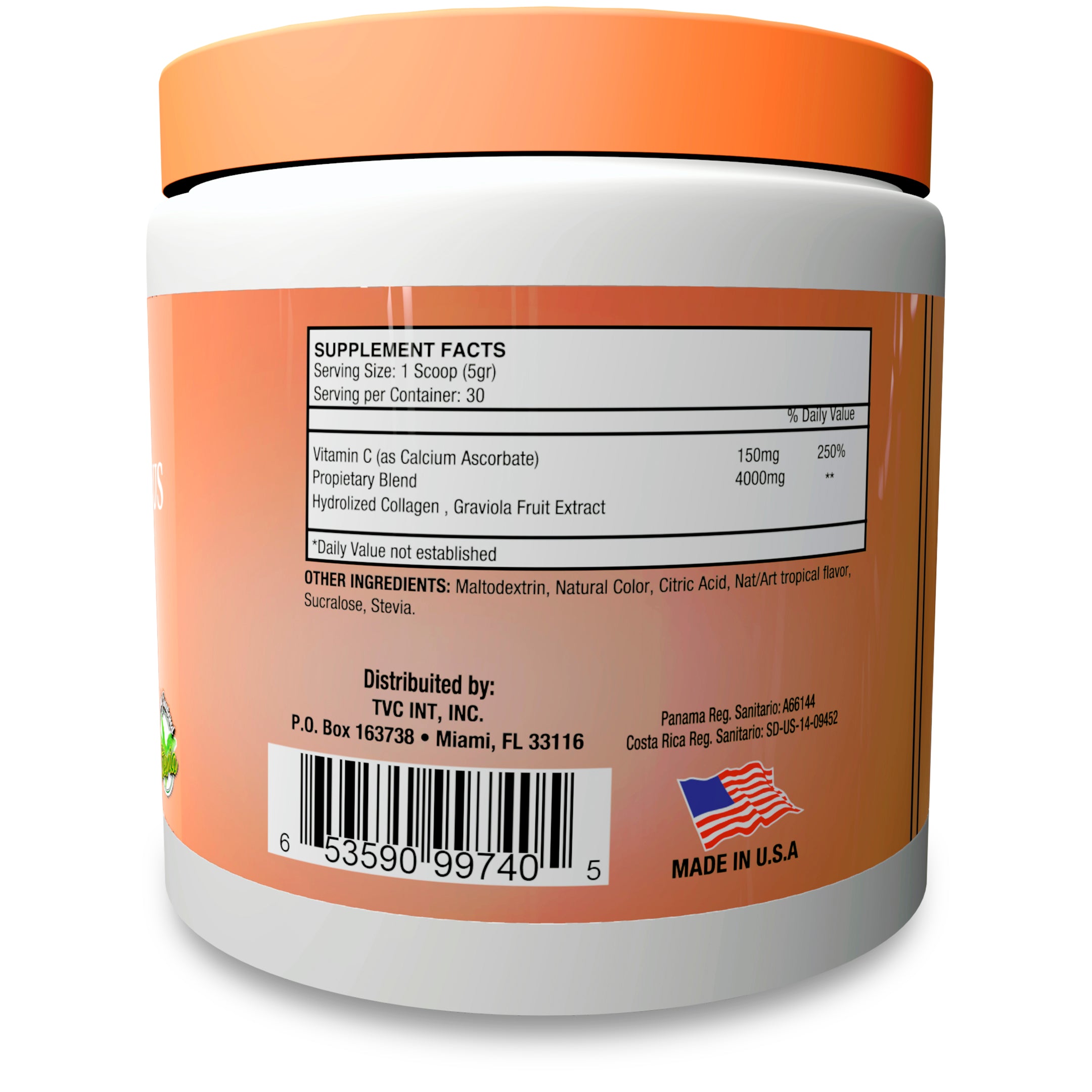 Hydrolyzed Collagen Powder with Vitamin C + Guanabana | Orange Flavor ...